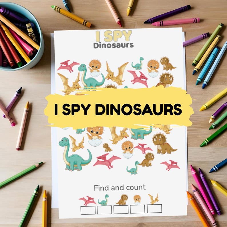 I Spy Animals Printable Game for Kids – Dinosaur, Farm & Jungle Seek ...
