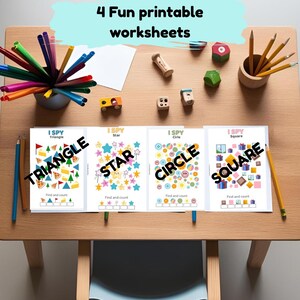 I Spy Shapes Printable for Kids | 4 PDF Worksheets | Preschool Learning ...