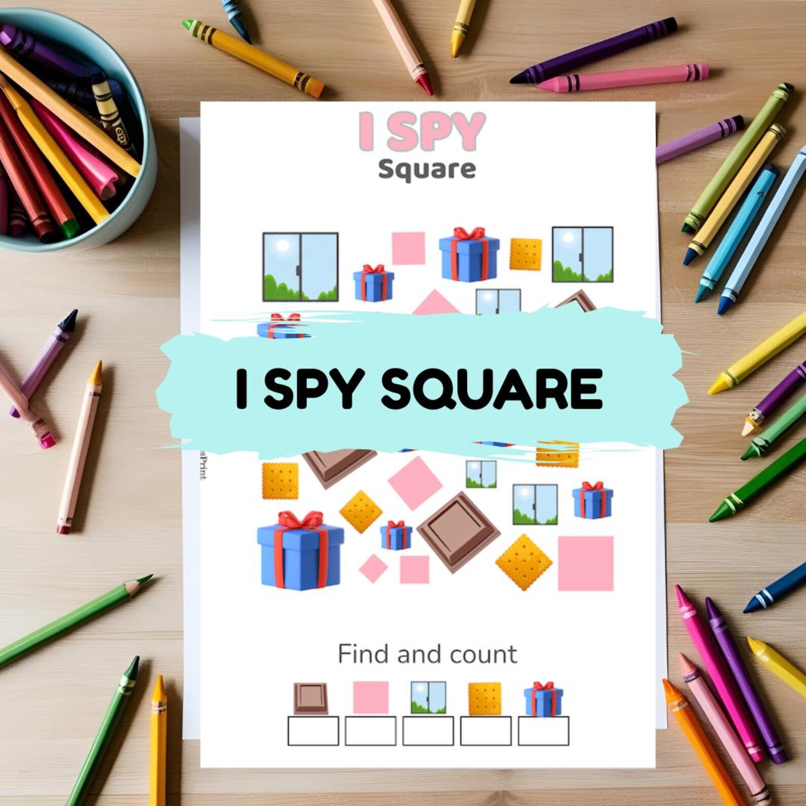 I Spy Shapes Printable for Kids | 4 PDF Worksheets | Preschool Learning ...