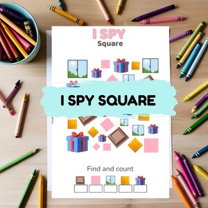 I Spy Shapes Printable for Kids | 4 PDF Worksheets | Preschool Learning ...