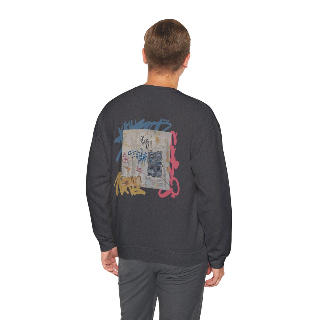 Hand-painted, Urban Graffiti Crewneck Sweatshirt, Streetwear, Unisex ...