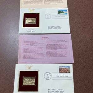 First Day Issue Gold Postage Stamp Set 2 Pieces America Stamp Set ...