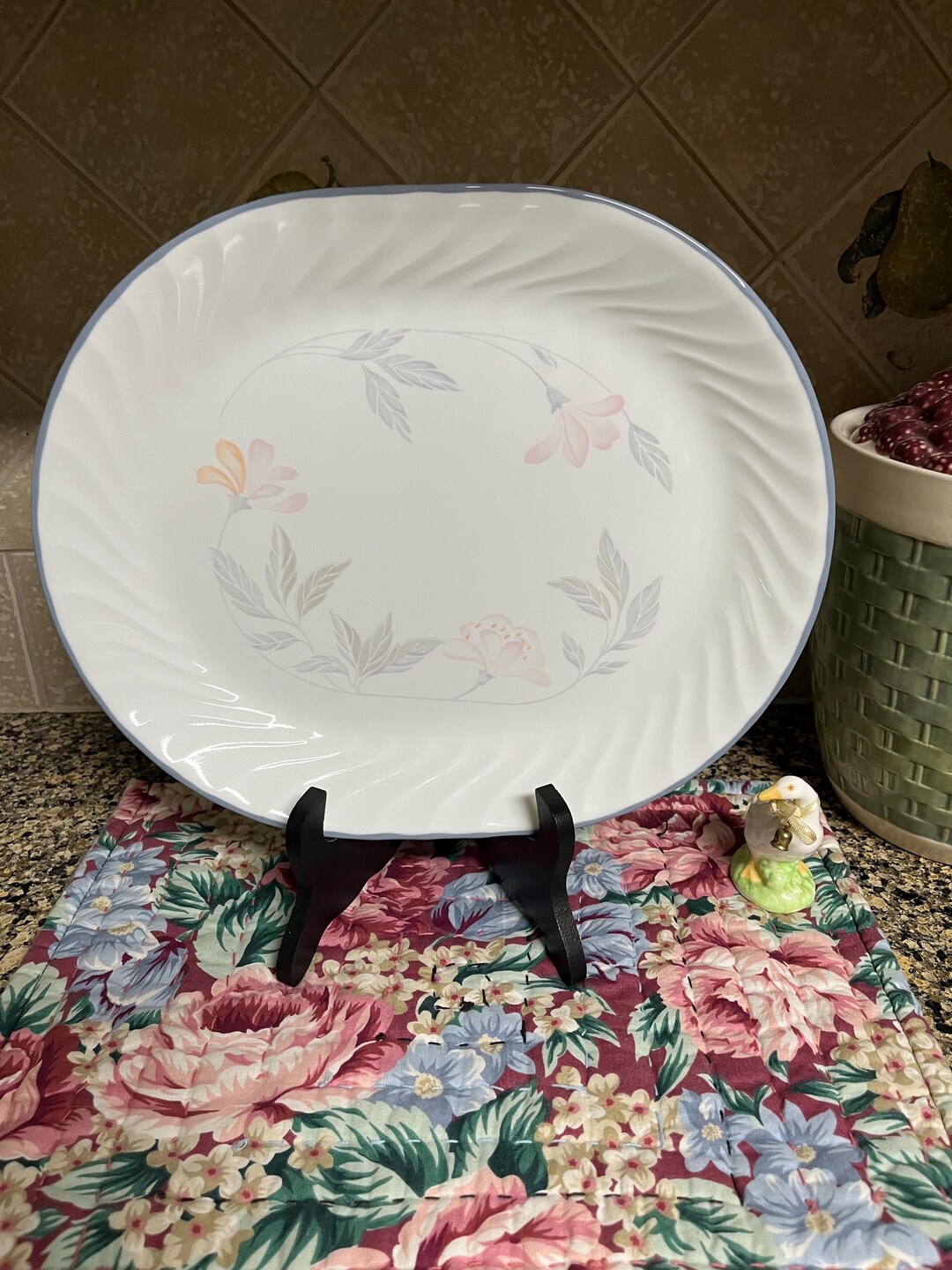 Corelle Pink Trio Platter Serving Platter Pink Floral Platter Wedding ...