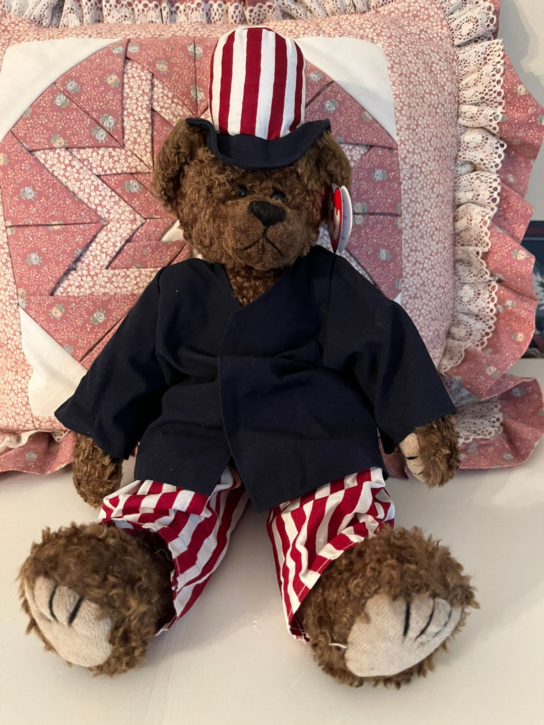Vintage TY Beanie Attic Treasure Samuel Plush Bear Jointed Teddy Bear ...