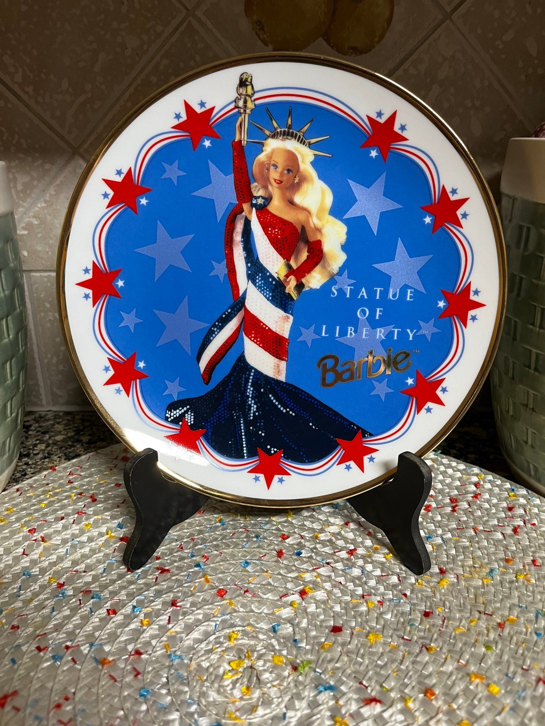 Vintage Enesco Corporation Barbie Statue of Liberty Plate 1995 ...