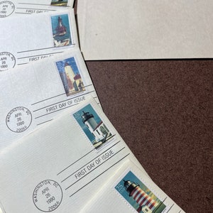 First Day Issue Gold Postage Stamp Set 5 Pieces Lighthouse Stamp Set ...