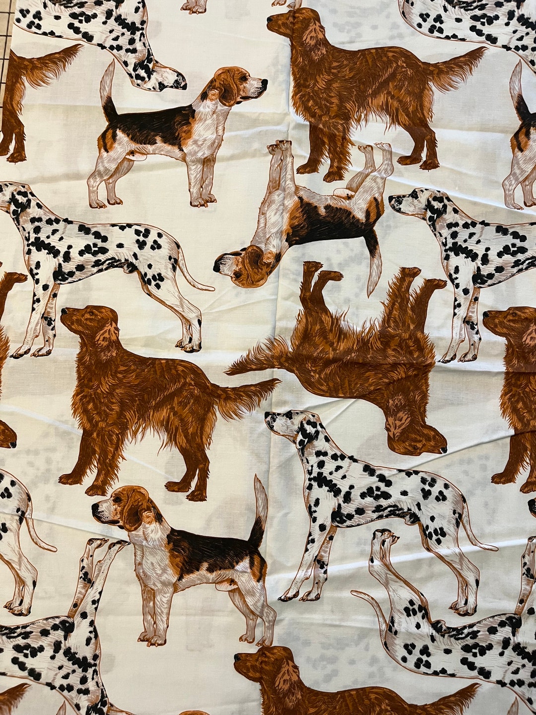 Vintage 1990 Joe Boxer Dog Fabric 1 7/8 Yards X 44 Wide Fabric Large ...