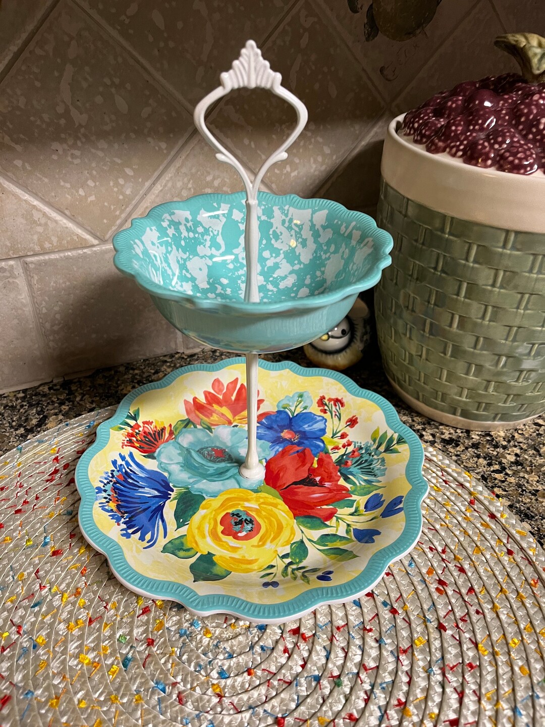 Vintage Pioneer Woman Floral Snack Tray Tidbit Tray Party Tray Holiday ...