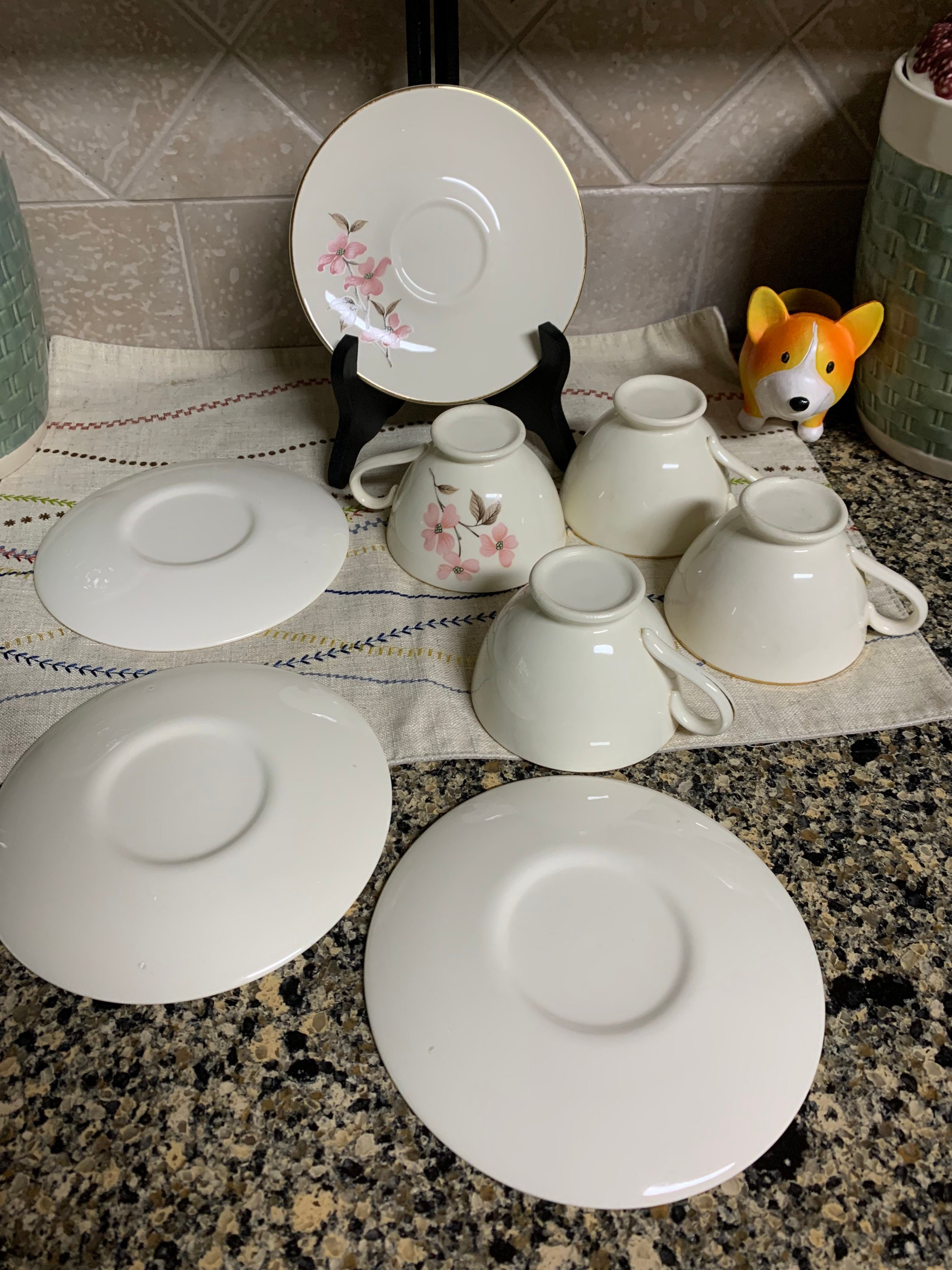 Vintage Knowles China Dogwood 6 Piece Set Tea Cups and Saucers | Etsy