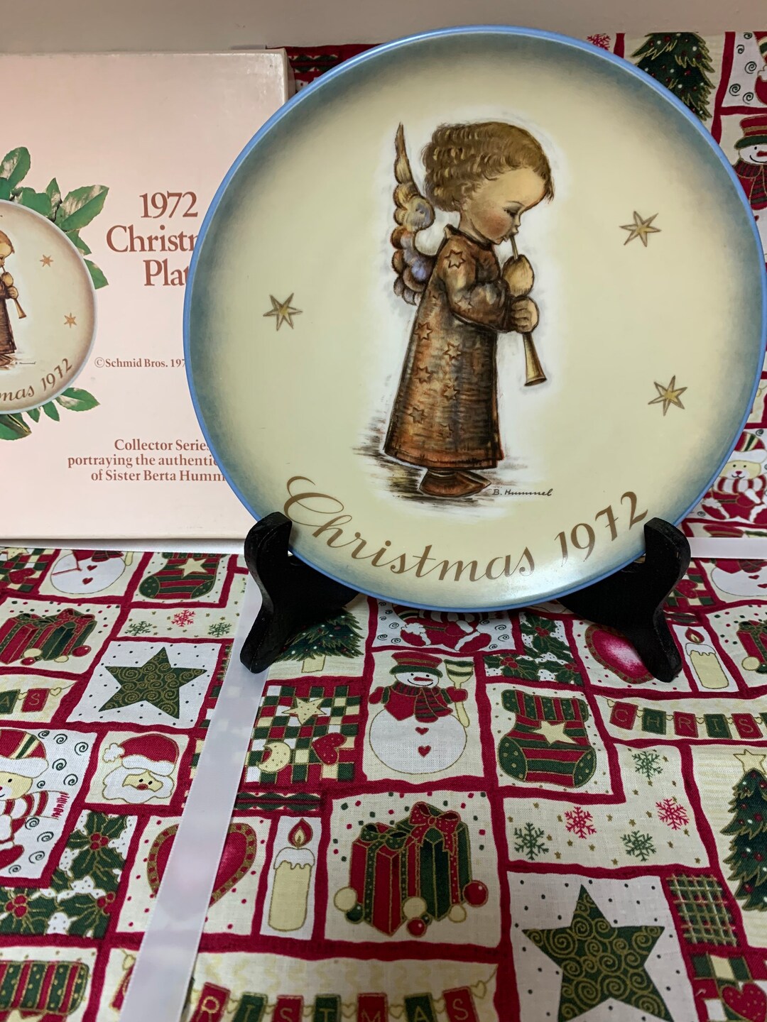 Vintage Hummel 1972 Christmas Plate Angel and Musical Instrument ...