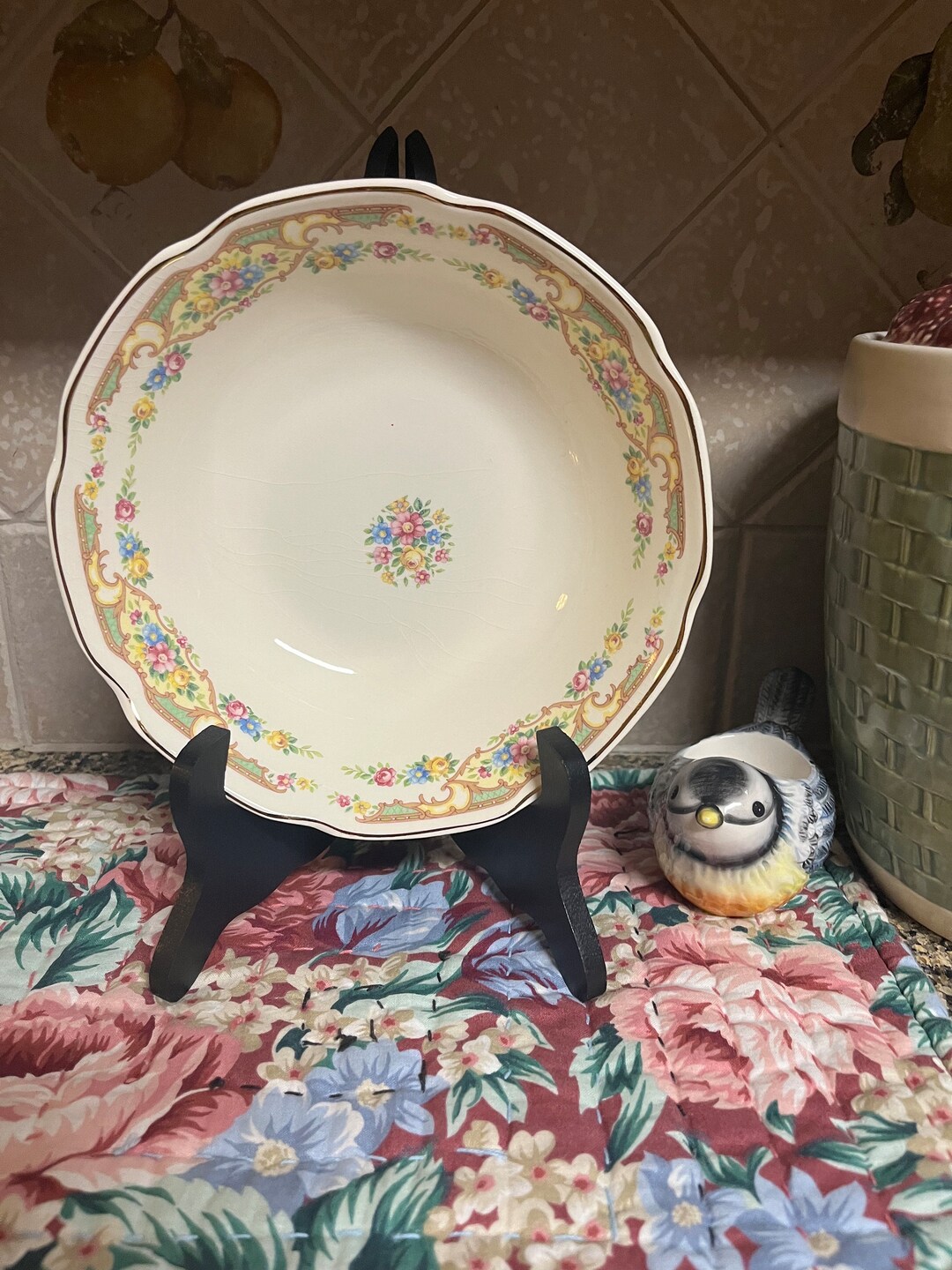 Vintage Mount Clemens Pottery Mildred Bowl: Floral Gold Trim - Etsy