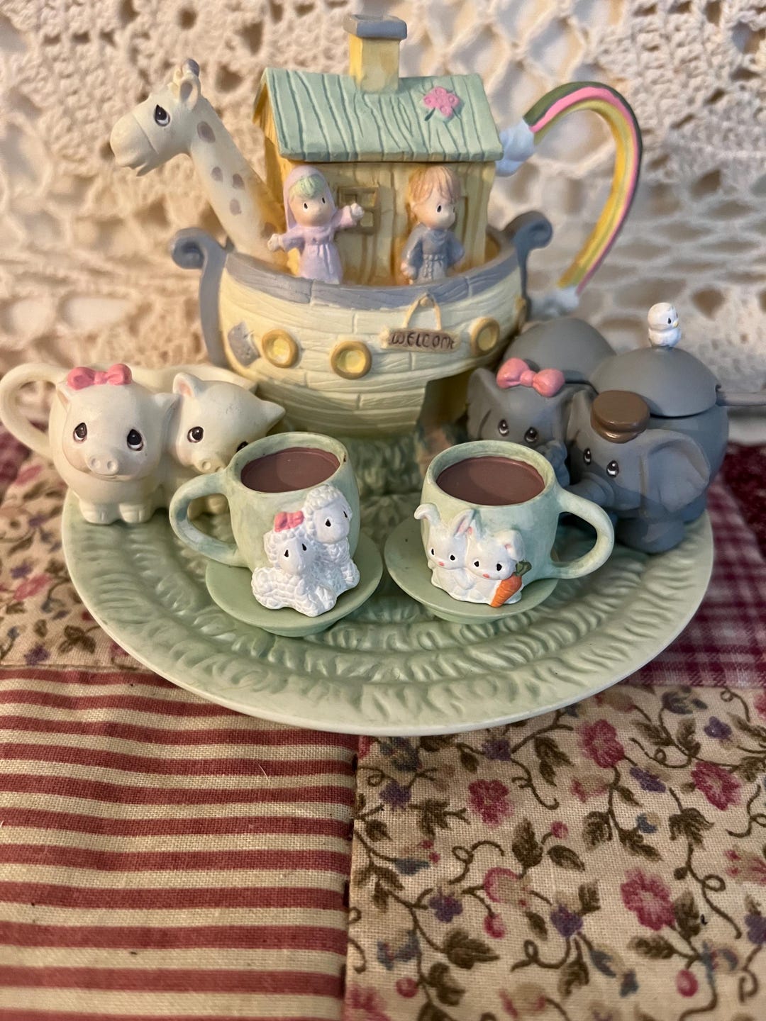 Precious Moments Miniature Tea Set Decorative Tea Set Noahs Ark Tea Set ...
