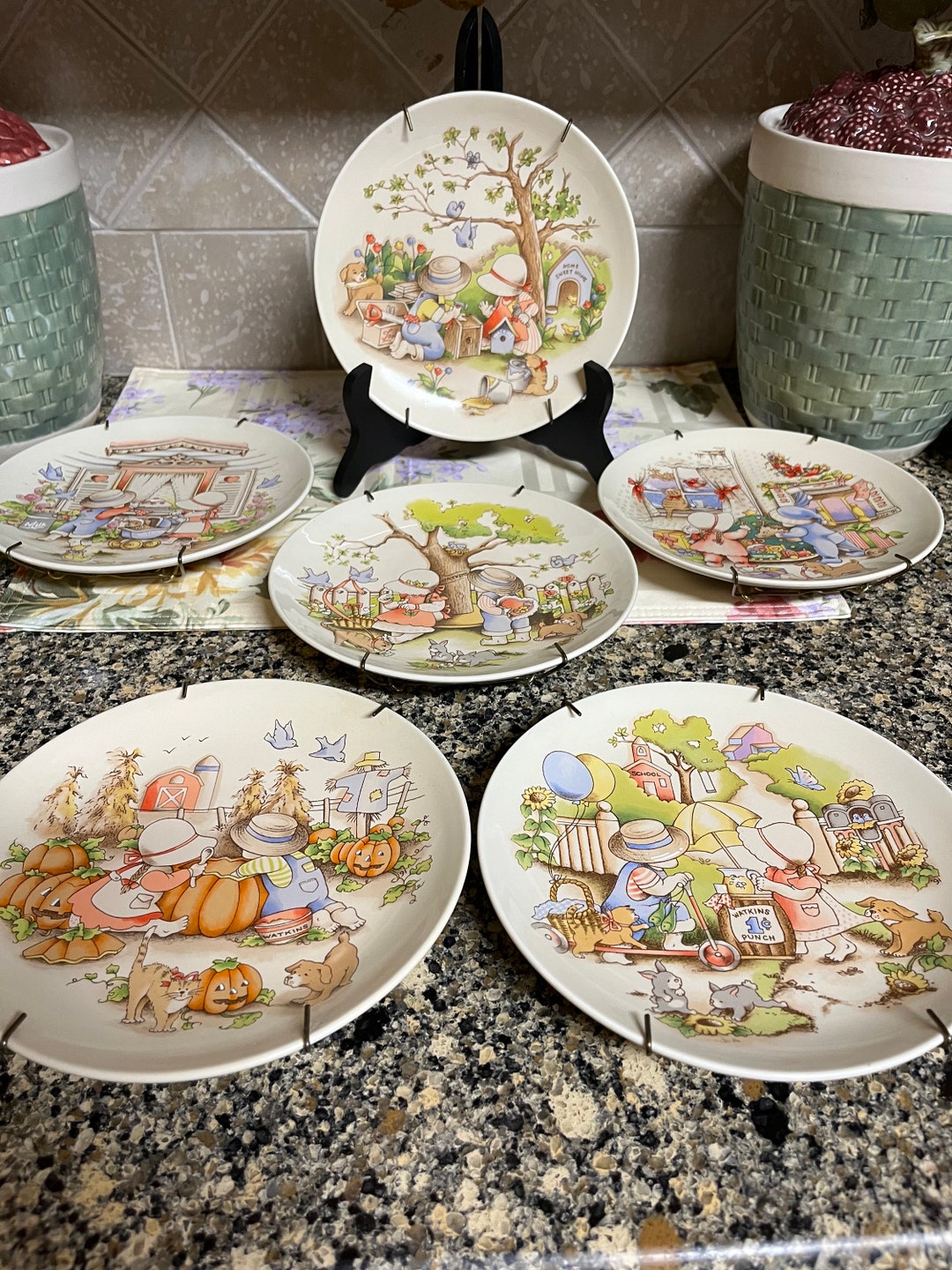 Vintage Watkins Country Kids Decorative Wall Plate Set 6 Pieces With ...