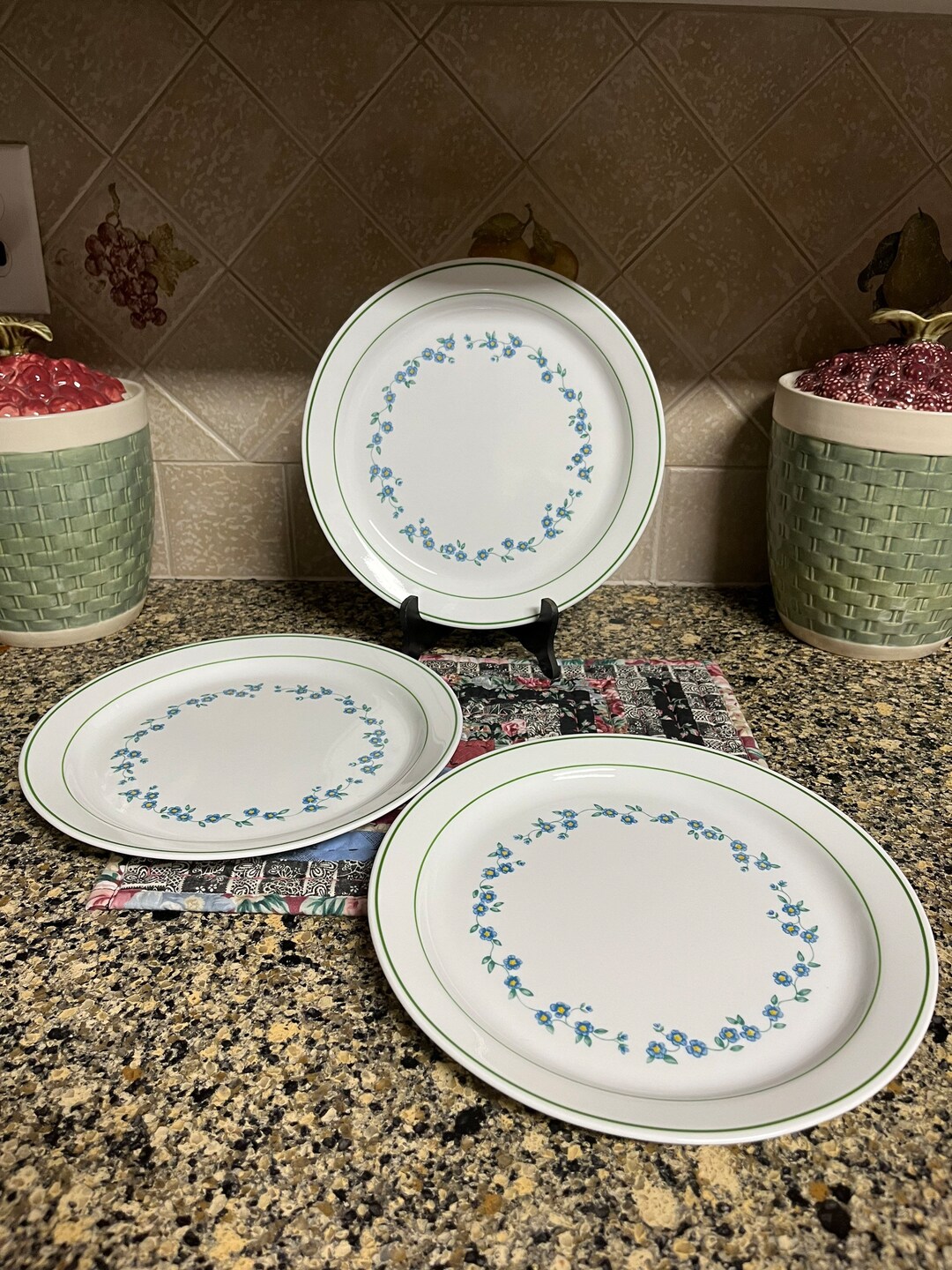 Vintage Corelle Forget Me Not Dinner Plate Set 3 Pieces Wedding Gift ...