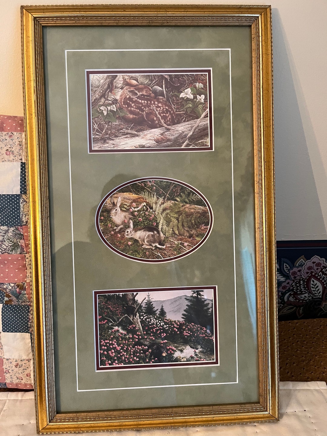 Vintage Artist Vern Hippenstal Wildlife Picture Fawn Picture Bear ...