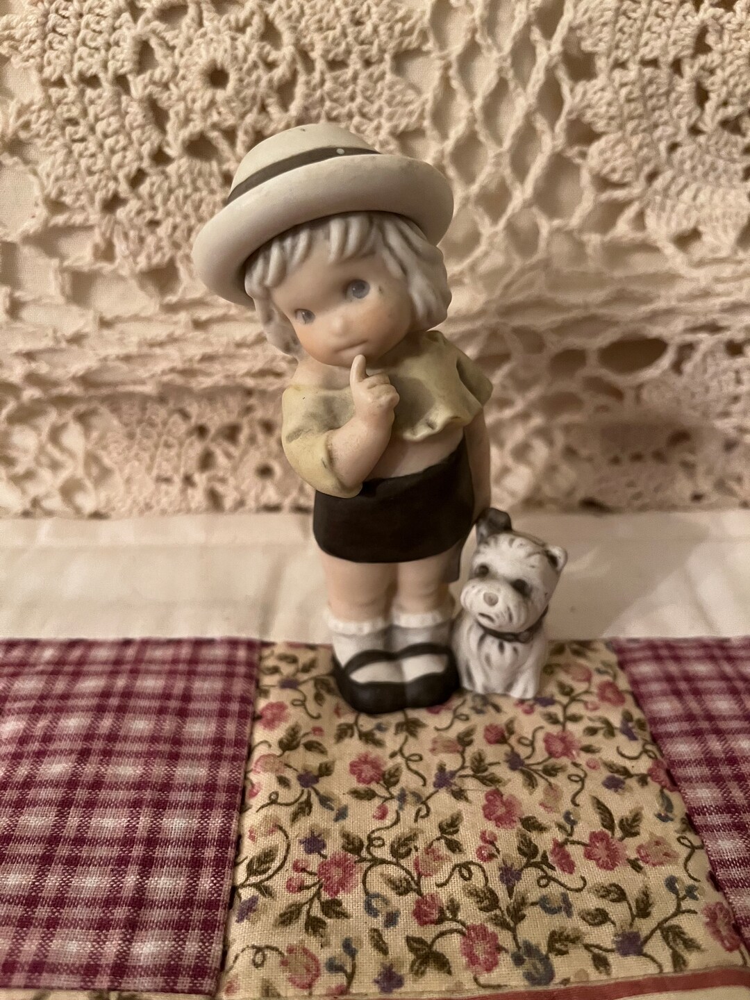 Vintage Enesco Figurine Girl and Scottie Dog Kim Anderson Girl and ...