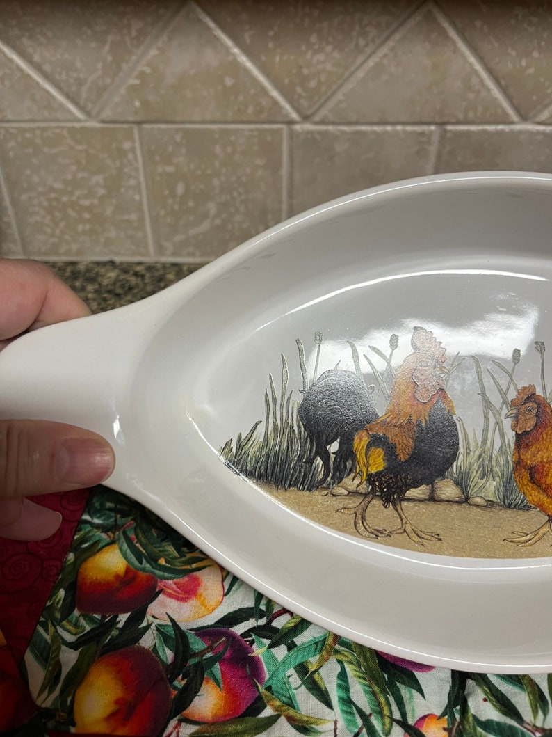 Vintage Kent Pottery Rooster Baking Dish Farmhouse Decor - Etsy