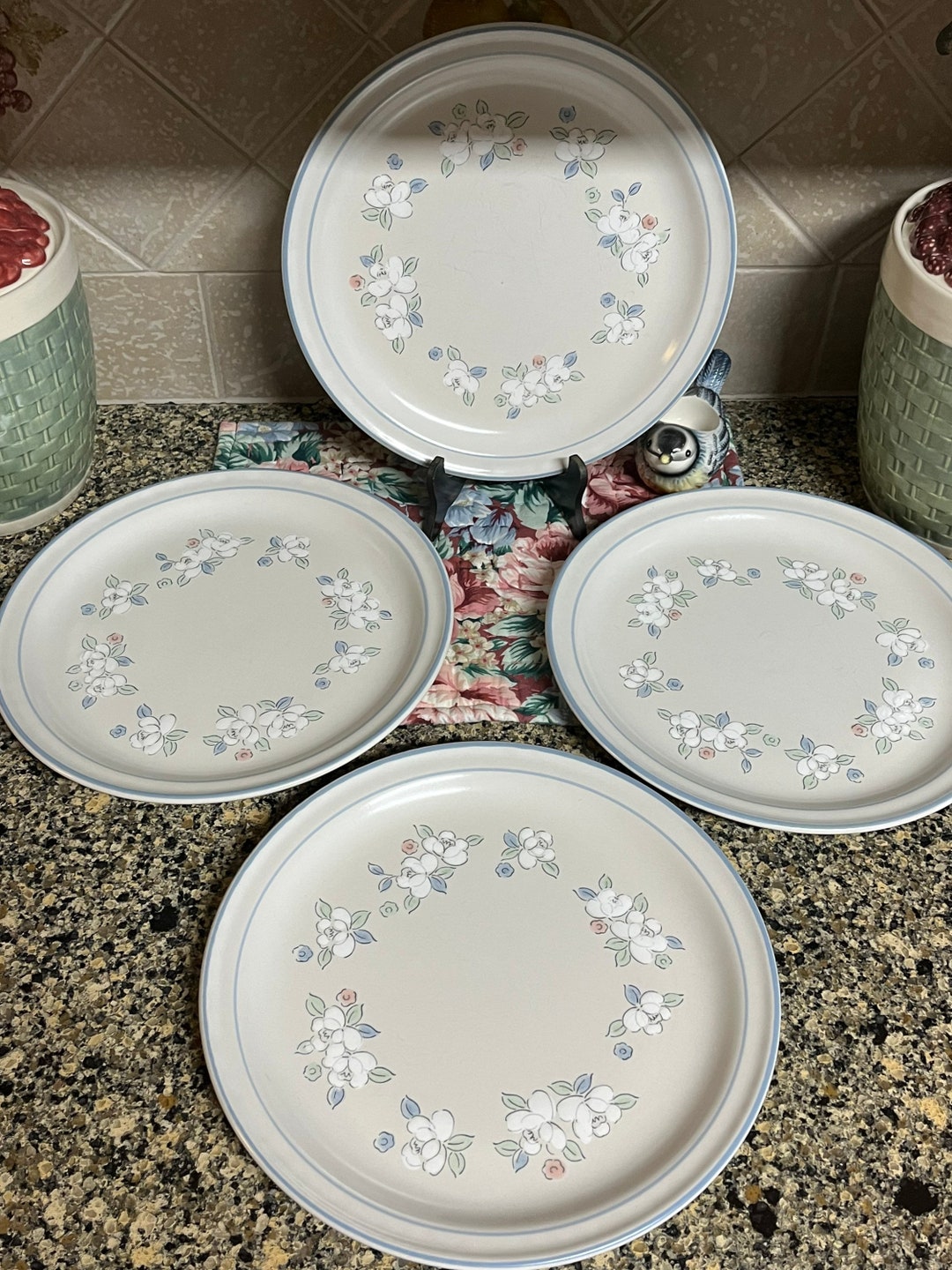 Vintage Hearthside Chantilly Fleur De Lune Dinner Plate Set 4 Pieces ...