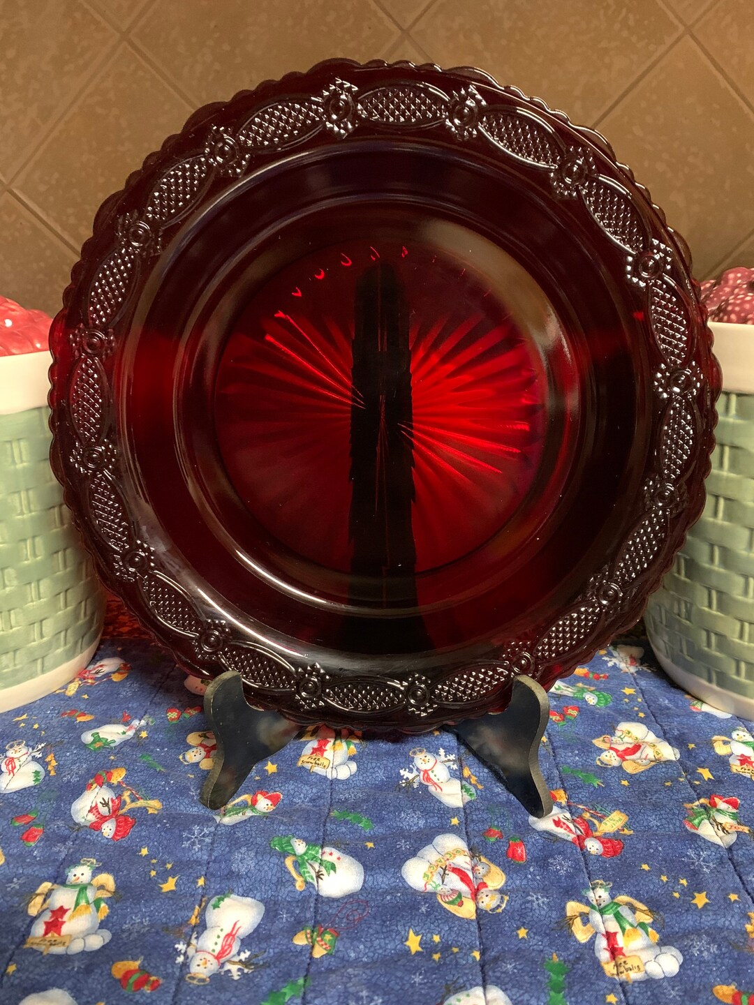 Vintage Avon Cape Cod Ruby Red Pie Plate: Refrigerator Dish - Etsy