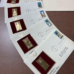 First Day Issue Gold Postage Stamp Set 5 Pieces Lighthouse Stamp Set ...