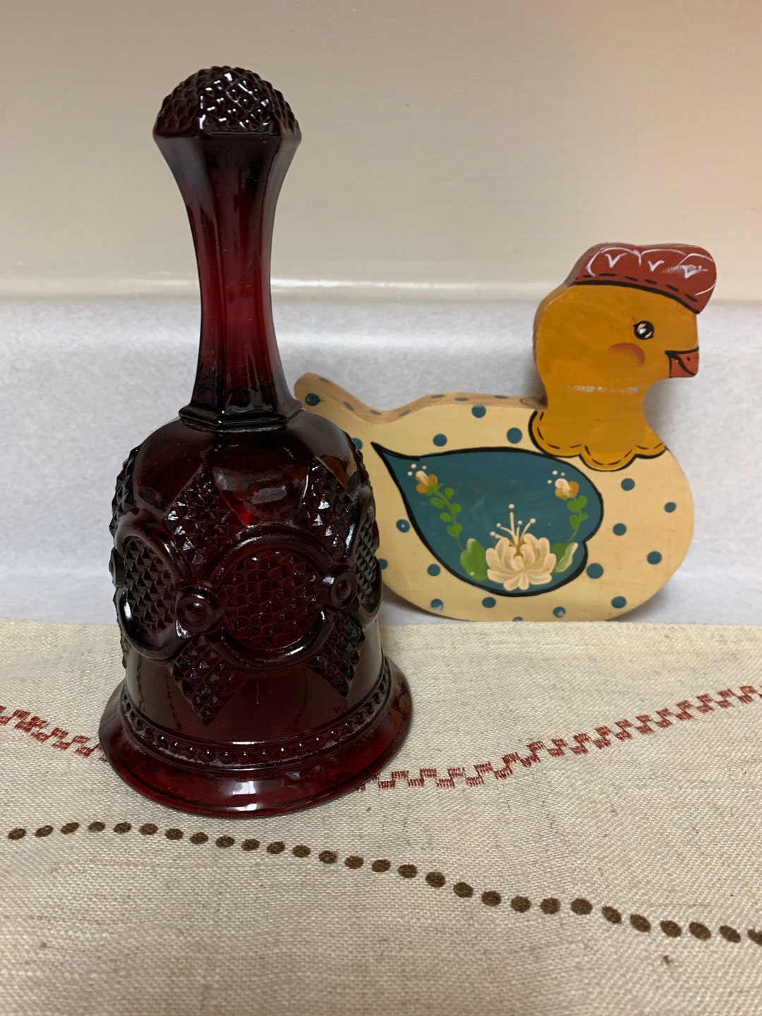 Vintage Avon Cape Cod Ruby Red Glass Dinner Bell - Etsy