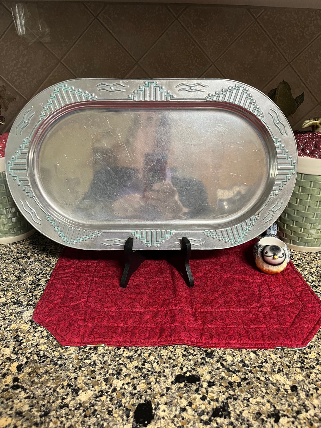 Vintage Wilton Zia Armetale Platter Pewter Western Platter Wilton ...