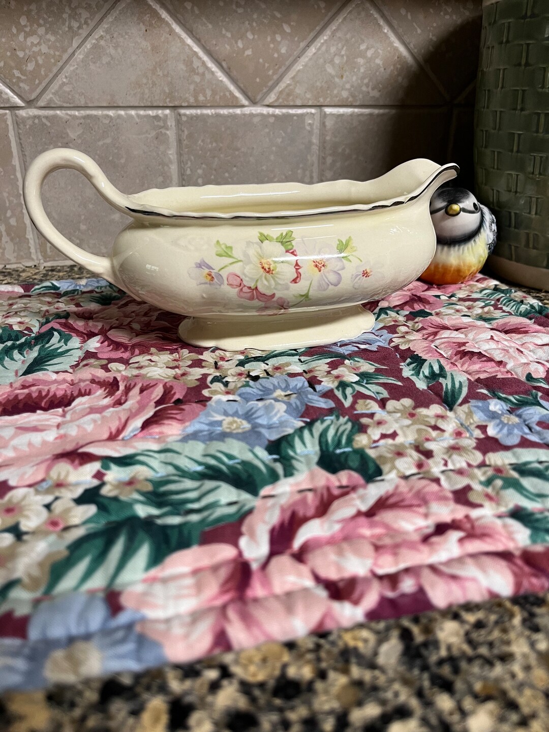 Vintage Homer Laughlin Virginia Rose Gravy Boat With Platinum Trim - Etsy