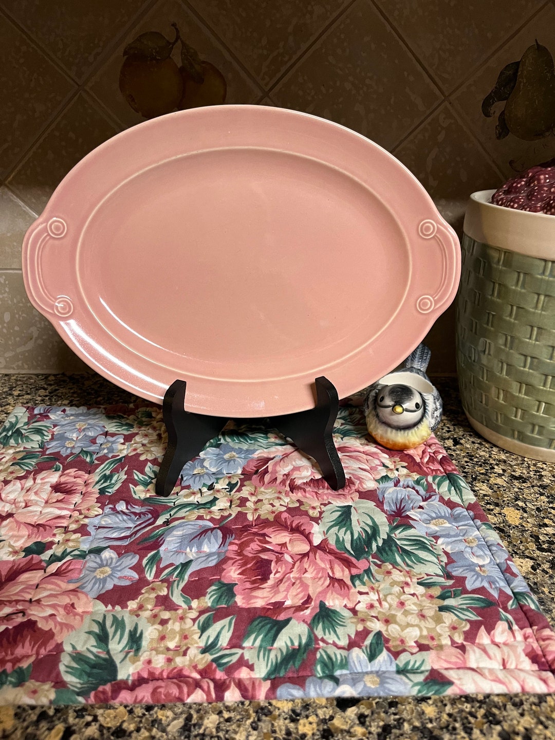 Taylor Smith Lu Ray Platter Pink Serving Platter Housewarming Gift ...