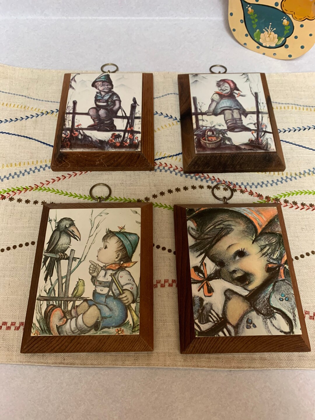Vintage Hummel Pictures Decoupage Wood Block Pictures Housewarming Gift ...