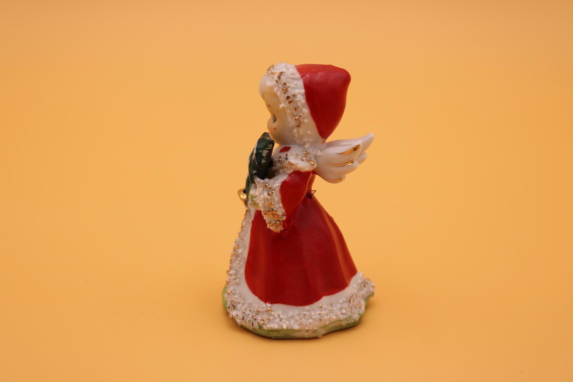Lefton Christmas Girl Figurine Lefton Christmas Bell Red Dress and ...