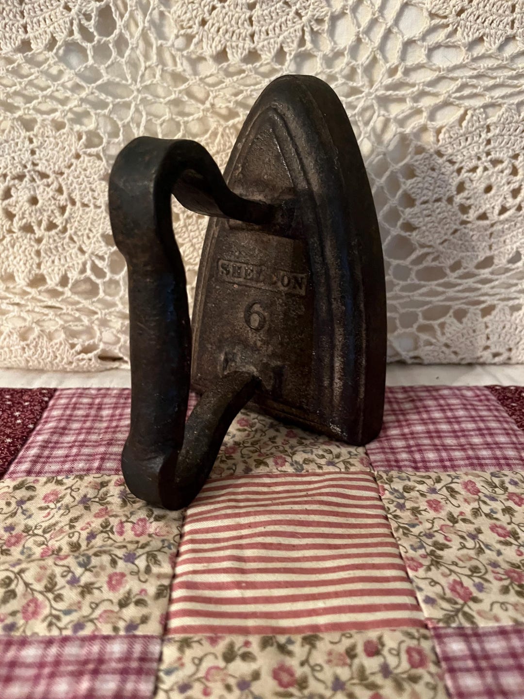 Sheldon 6 Cast Iron Clothing Iron Vintage Stove Top Iron Vintage Sewing ...