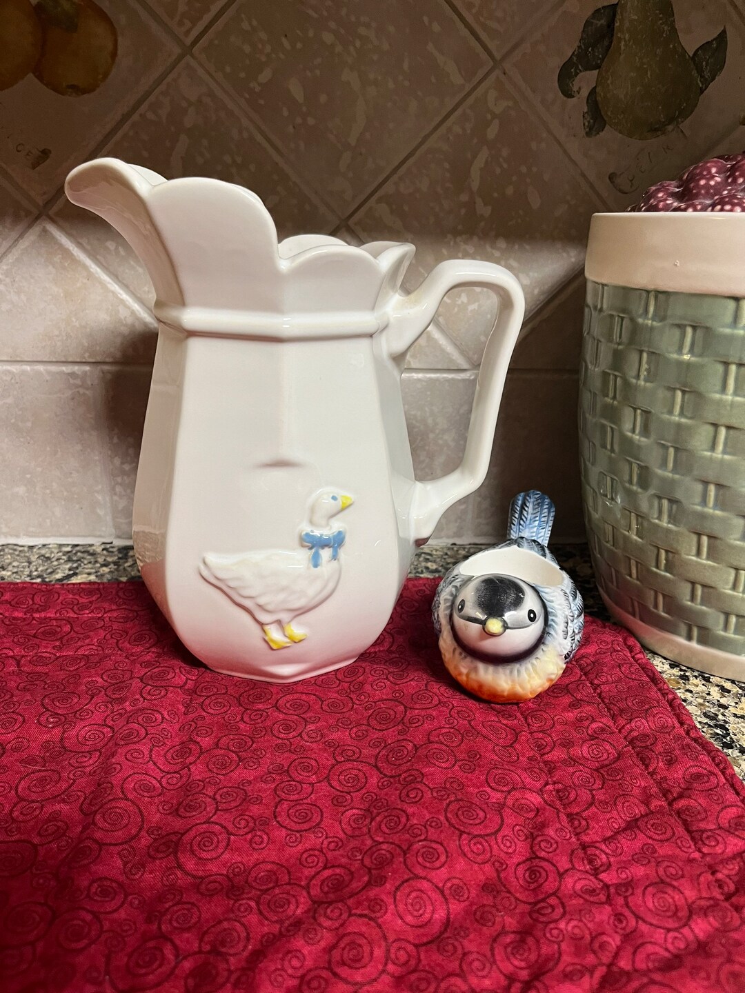 Vintage Mccoy Goose Pitcher Water Pitcher Lemonade Pitcher Tea Pitcher ...