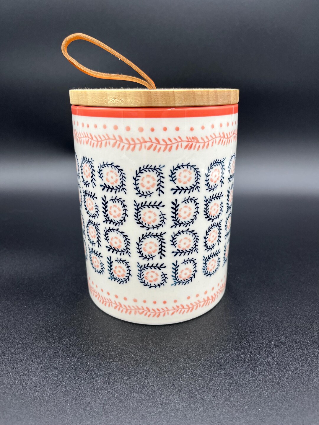 Threshold Canister Polish or Boho Style Floral Pattern Pink and Blue ...