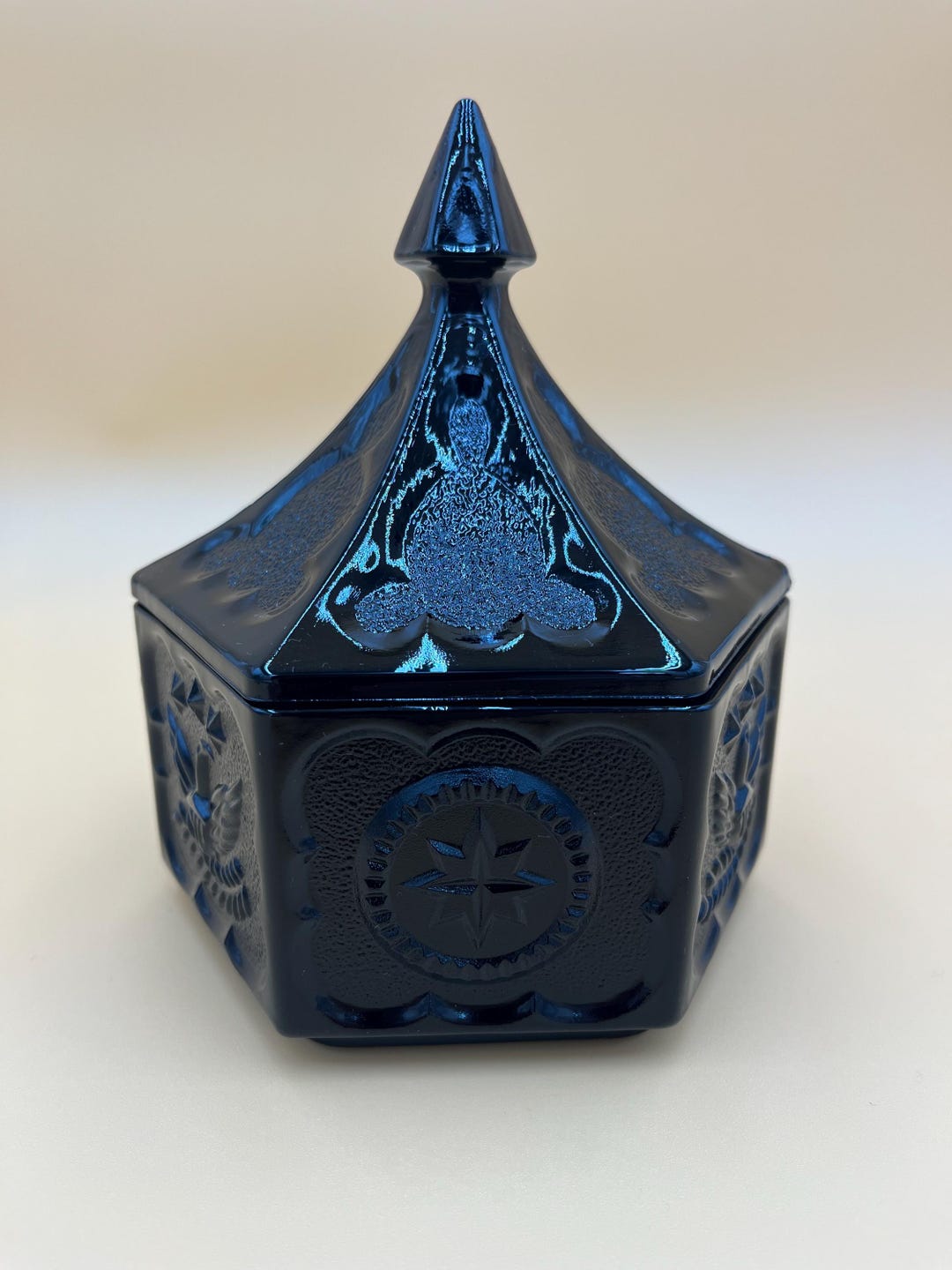 Tiara Colonial Candy Dish Colonial Black Glass Candy Dish Lidded Candy ...