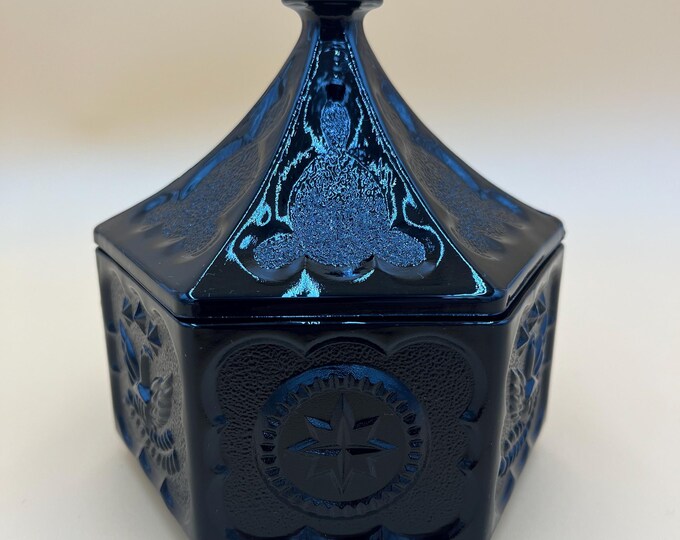 Tiara Colonial Candy Dish Colonial Black Glass Candy Dish Lidded Candy ...