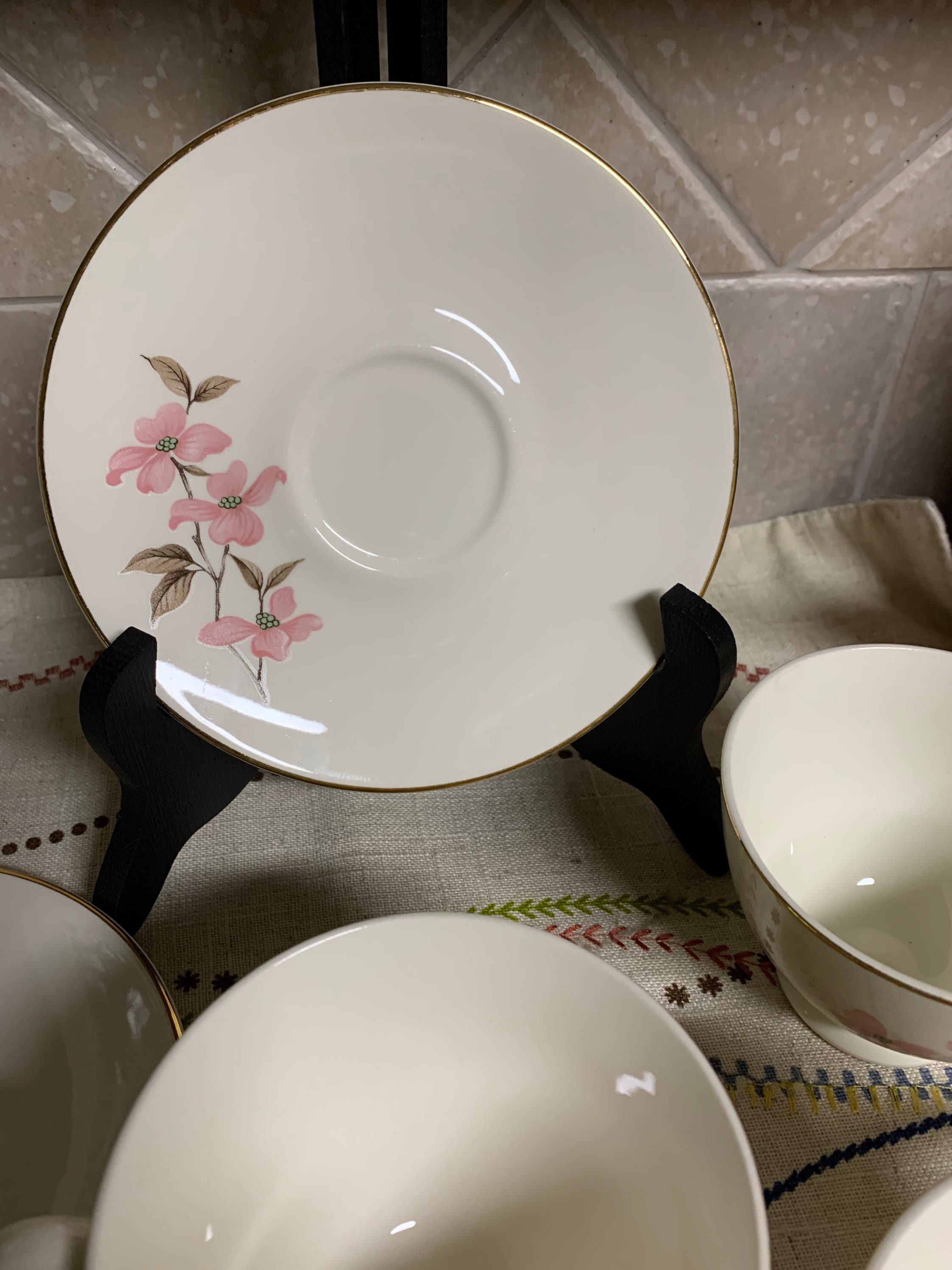 Vintage Knowles China Dogwood 6 Piece Set Tea Cups and Saucers | Etsy