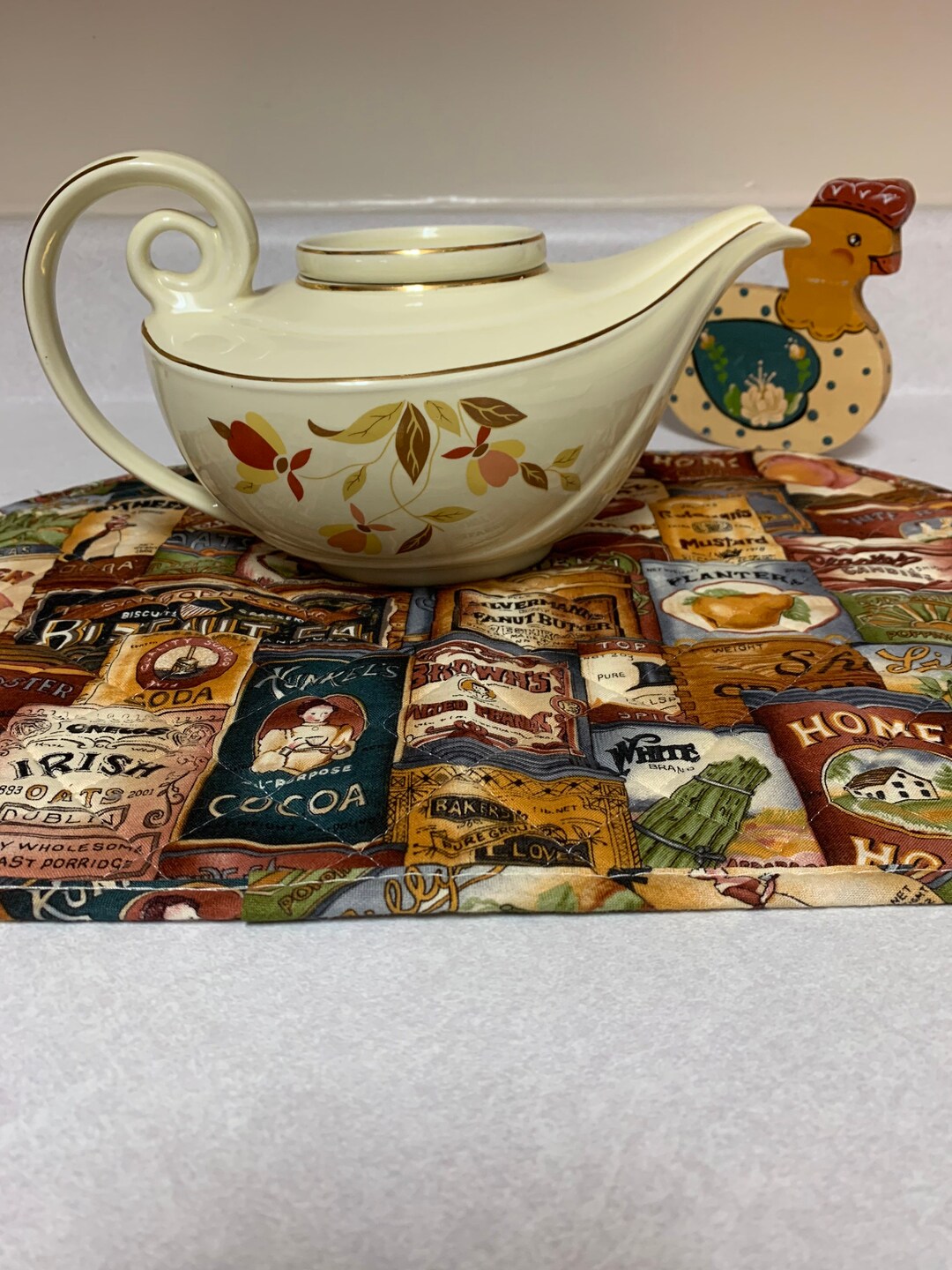 Vintage Superior Hall China Aladdin Tea Pot Autumn Leaf Mary Dunbar ...