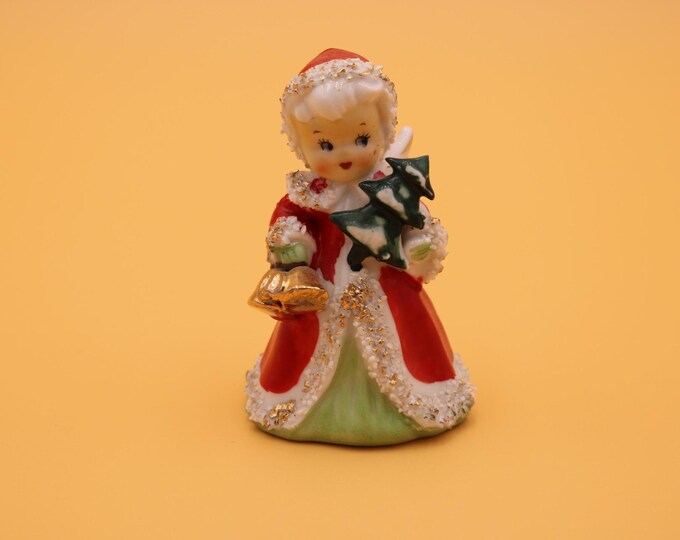 Lefton Christmas Girl Figurine Lefton Christmas Bell Red Dress and ...