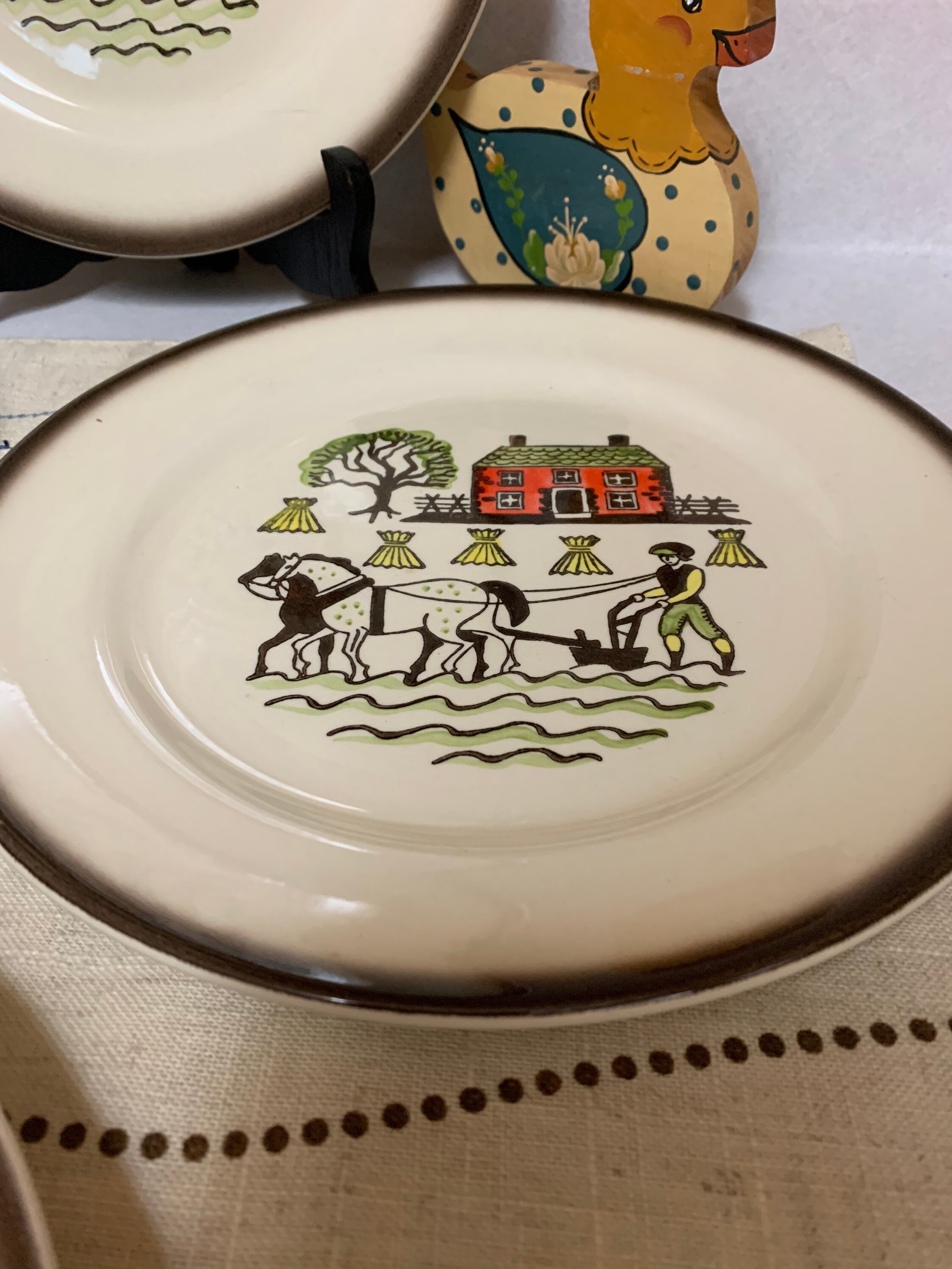 Vintage Colonial Heritage 4 Piece Dinner Plate Set Made By | Etsy