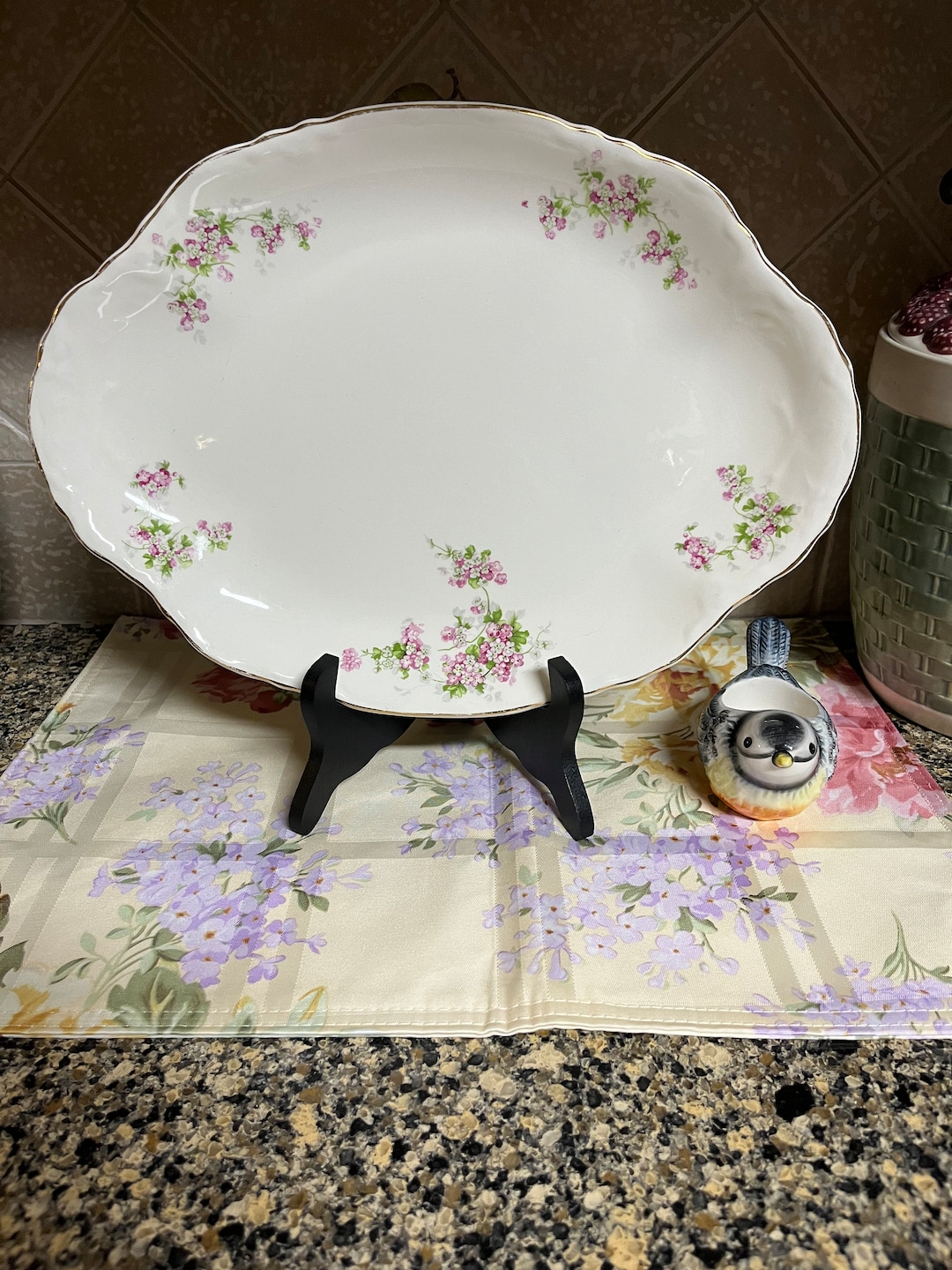 Vintage WS George Radisson Platter Fainty Purple Floral Large Serving ...