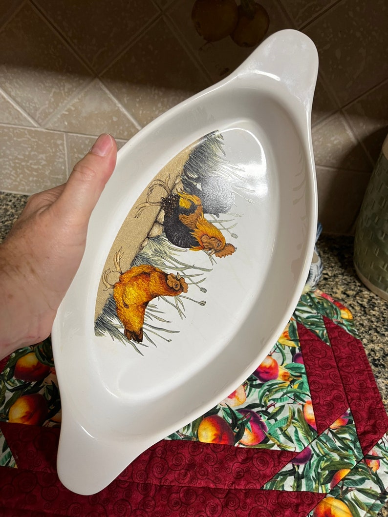 Vintage Kent Pottery Rooster Baking Dish Farmhouse Decor - Etsy