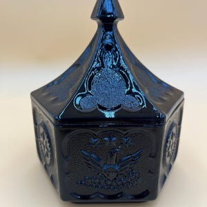 Tiara Colonial Candy Dish Colonial Black Glass Candy Dish Lidded Candy ...