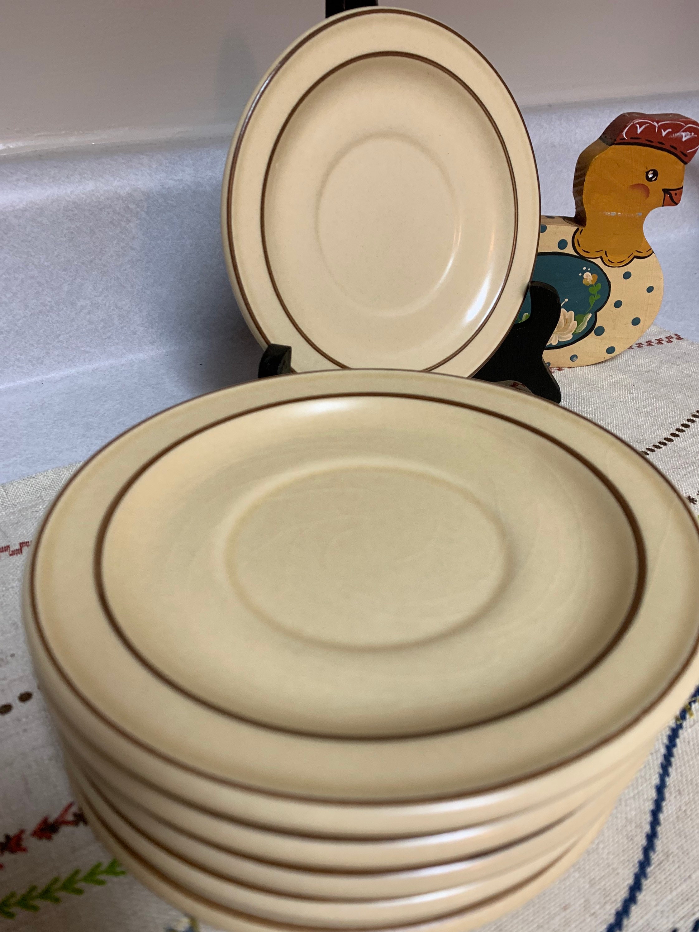 Vintage Pfaltzgraff Village 6 piece Saucer Set Made In The USA | Etsy