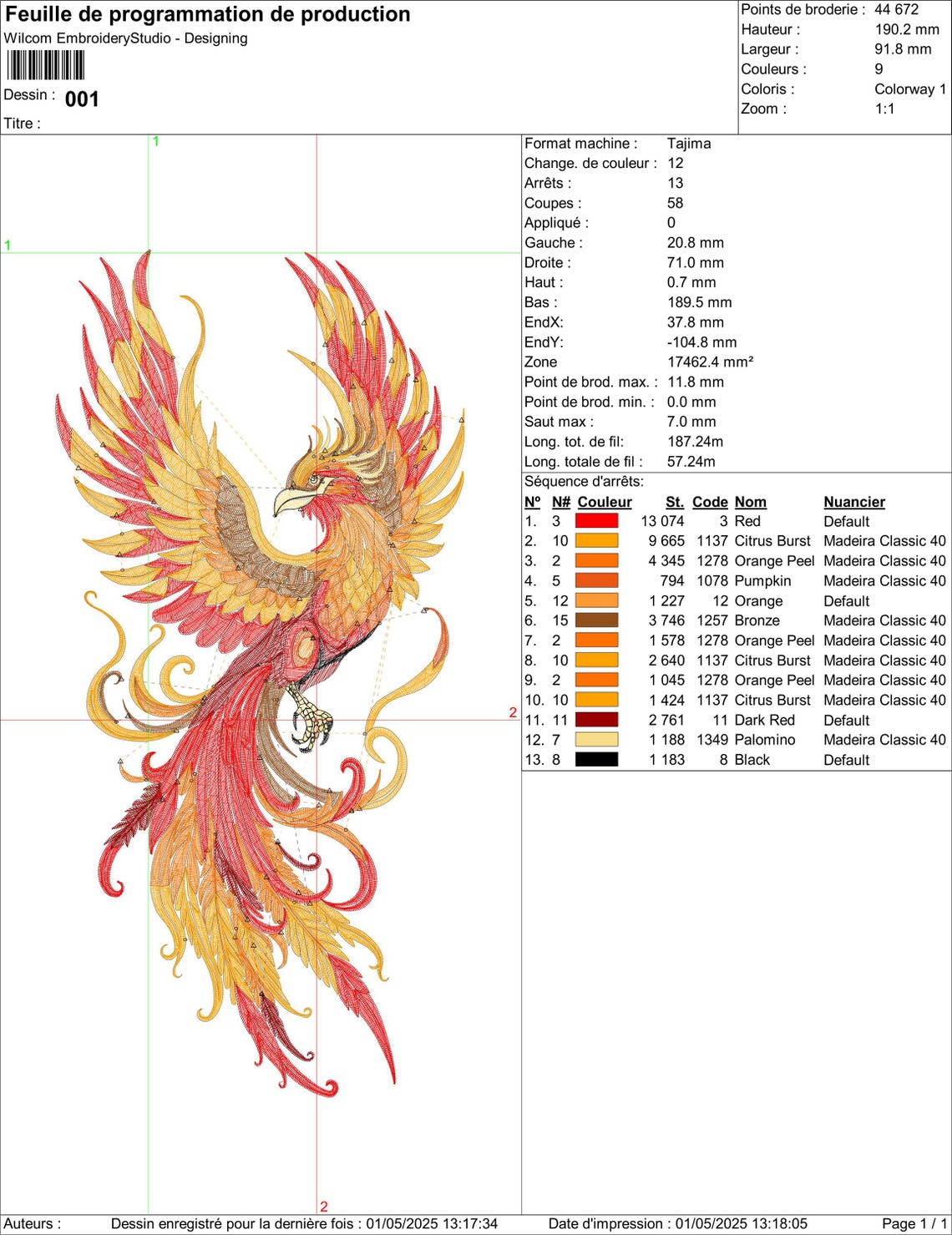Phoenix Embroidery Pattern Phoenix Embroidery File Phoenix Bird Machine ...