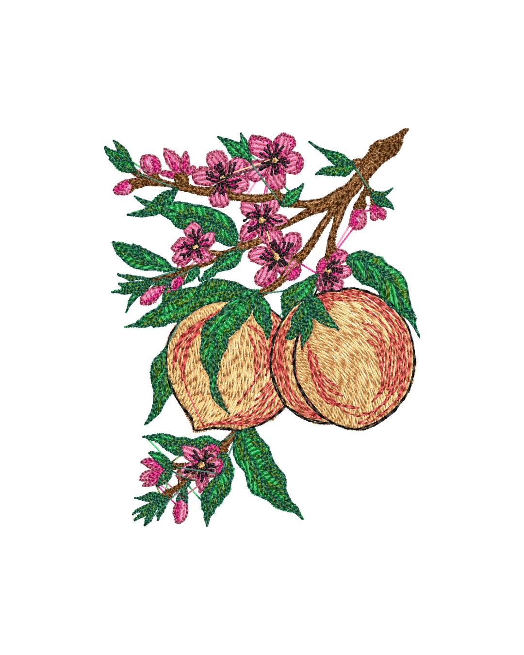 Peach Embroidery Design – Digital File for Machine – Instant Download ...