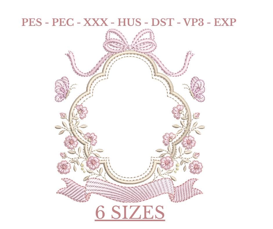 Flower Frame Embroidery Designs - Machine Embroidery Wreath Design ...