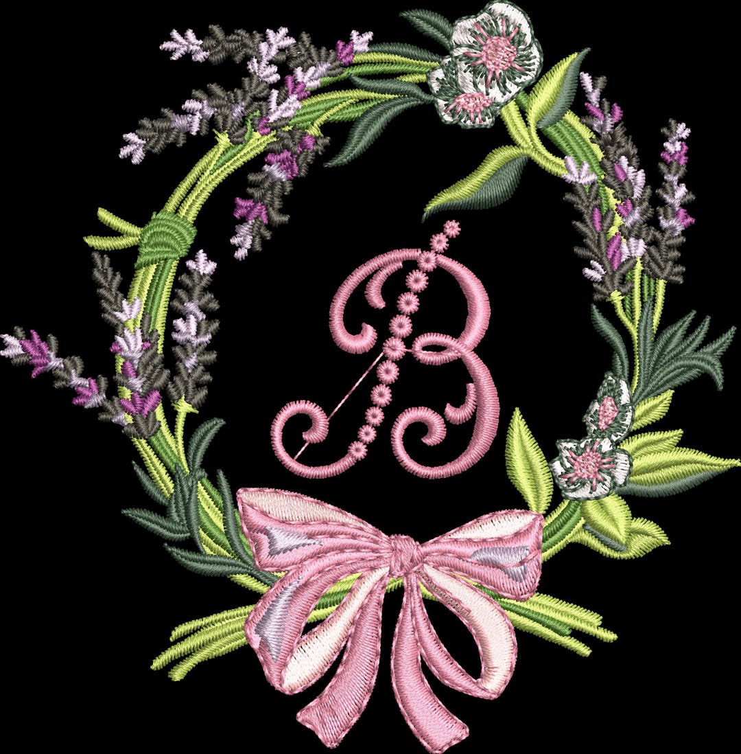 Wedding Monogram Blank Machine Embroidery Design - 3 Sizes - Etsy