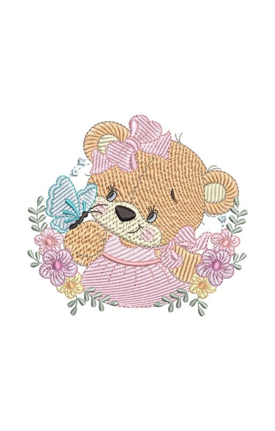 Teddy Bear Embroidery Designs - Baby Girl Bear Machine Embroidery ...