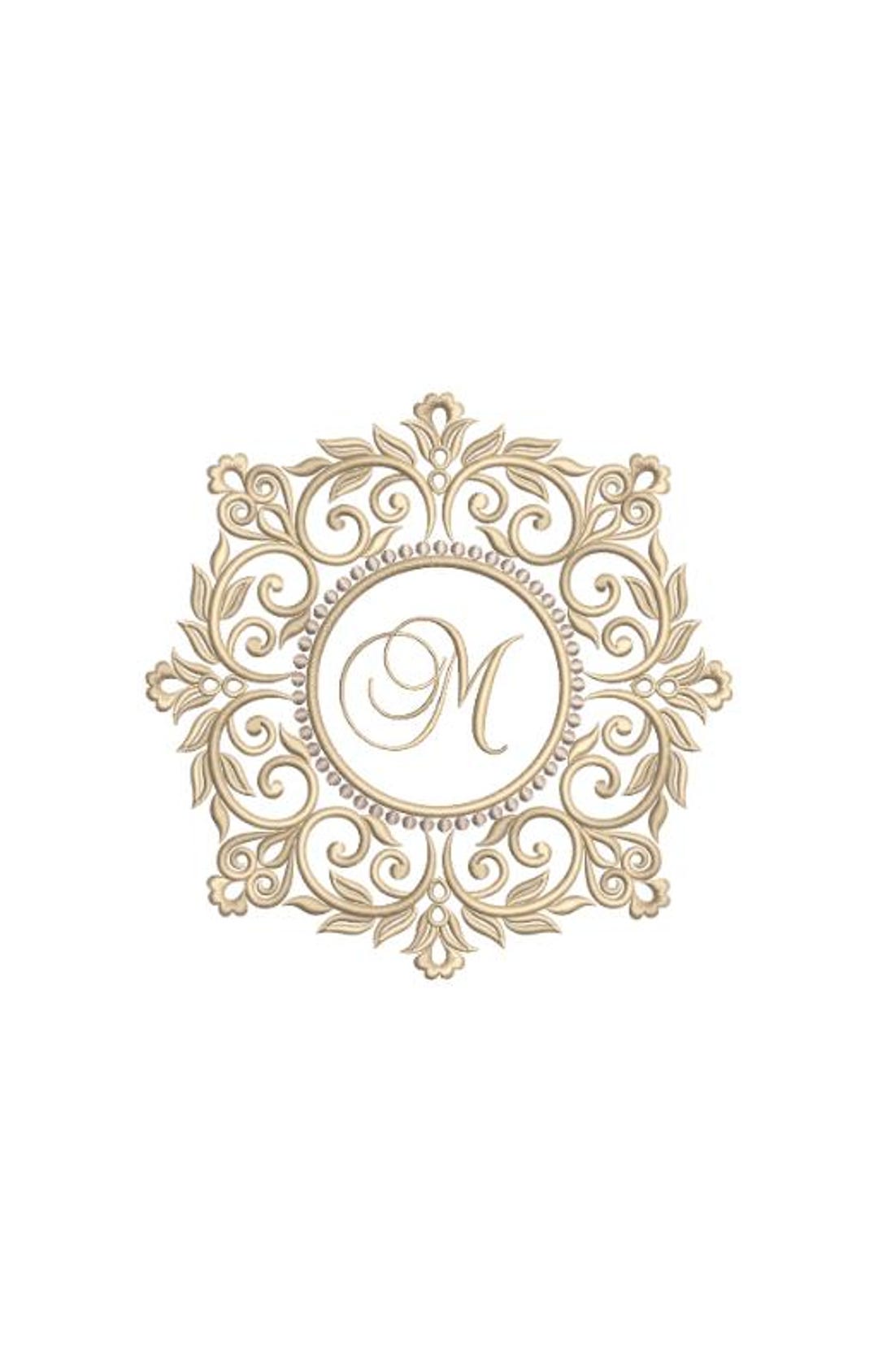 Monogram Frame Embroidery Machine Designs 3 Sizes Wedding Monogram ...