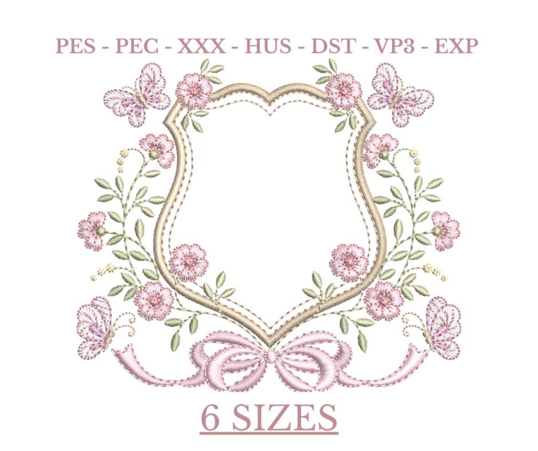 Flower Frame Embroidery Designs - Machine Embroidery Wreath Design ...